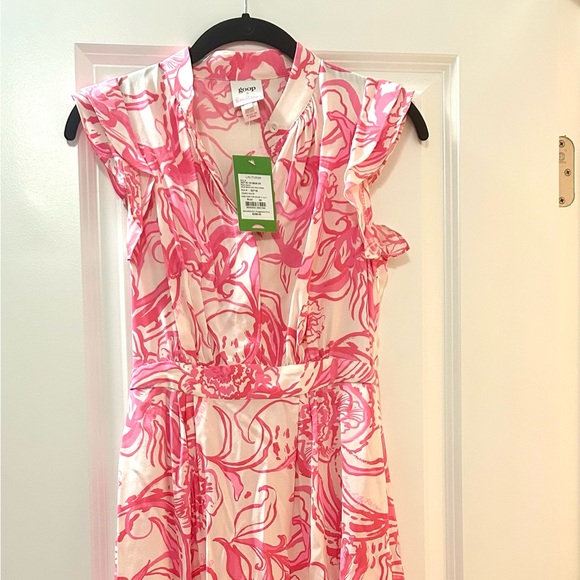 Lilly Pulitzer | Dresses | Lilly Pulitzer X Goop Pink And Cream Floral ...